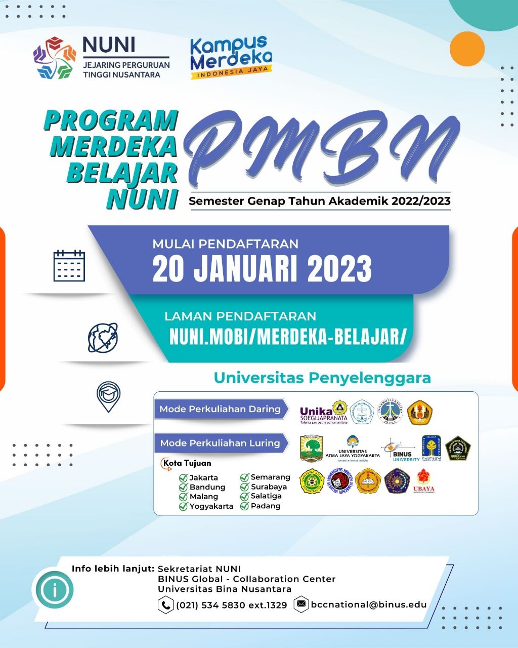 PROGRAM PERTUKARAN PELAJAR NUNI GENAP 2022/2023 – MBKM Universitas Surabaya